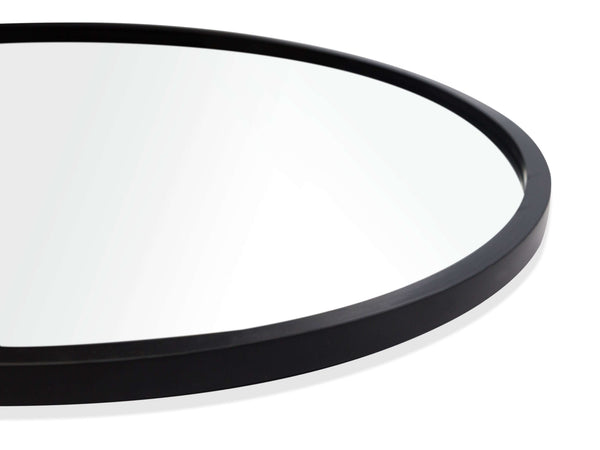 Black Round Rubber Frame Mirror for Walls - The Everset
